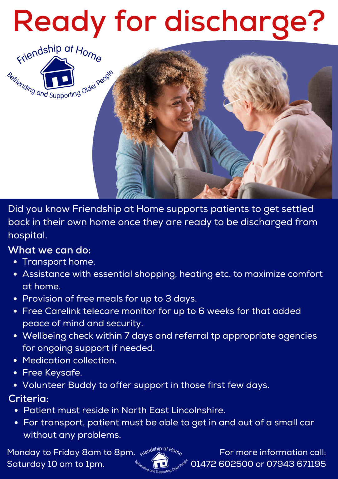 Hospital Discharge Support – Friendship at Home